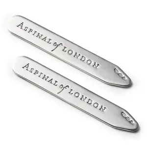ASPINAL OF LONDON Matt Finish Sterling Collar Stiffeners - Silver