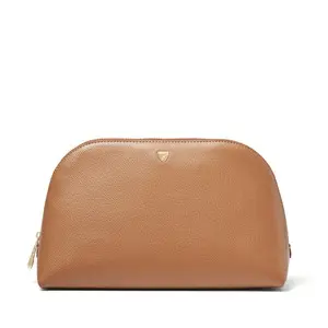 ASPINAL OF LONDON Classic Toiletry Bag In Soft Saffiano - Tan