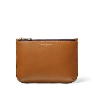 ASPINAL OF LONDON Ella Pouch In Sky Pebble - Tan