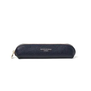 ASPINAL OF LONDON Slim Pencil Case In Pebble - Navy