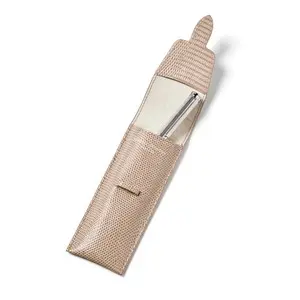 ASPINAL OF LONDON Pen Case In Tobacco Pebble Neutral