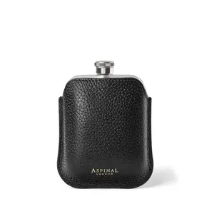ASPINAL OF LONDON Hip Flask With Pouch - Black
