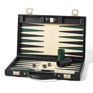ASPINAL OF LONDON 15-inch Backgammon Set In Pebble - Black