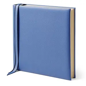 ASPINAL OF LONDON 8-inch Leather Photo Album In Capri Pebble - Blue