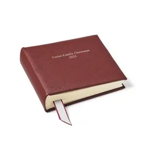 ASPINAL OF LONDON 12-inch Leather Photo Album In Capri Pebble - Red
