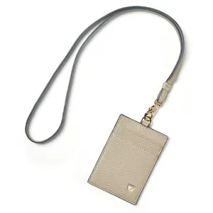ASPINAL OF LONDON Lanyard Id & Card Holder In Navy Pebble Grey