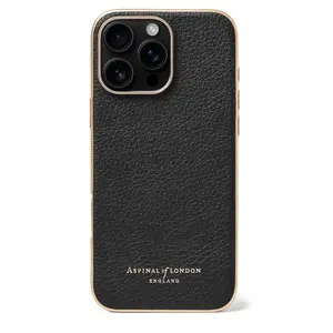 ASPINAL OF LONDON Iphone 16 Pro Max Case In Pebble & Gold - Black