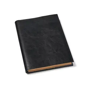 ASPINAL OF LONDON Rustic Refillable Leather Journal In Smooth - Black
