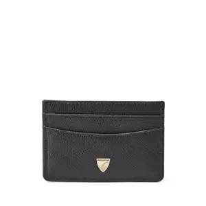 ASPINAL OF LONDON Slim Credit Card Holder In Deep Shine Amazon Croc - Black