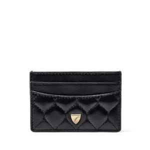 ASPINAL OF LONDON Slim Credit Card Holder In Racing Pebble Black