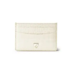 ASPINAL OF LONDON Slim Credit Card Holder In Racing Pebble Ivory