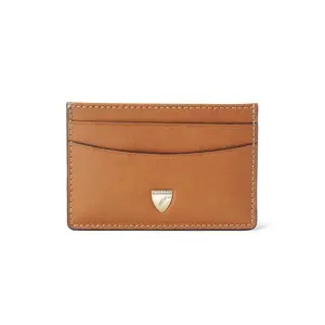 ASPINAL OF LONDON Slim Credit Card Holder In Deep Shine Croc - Tan