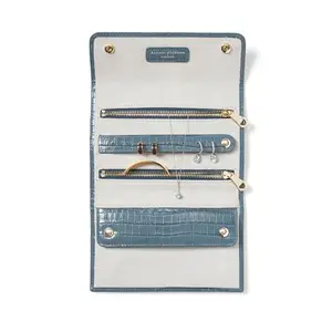 ASPINAL OF LONDON Travel Jewellery Roll - Blue