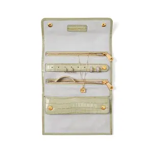 ASPINAL OF LONDON Travel Jewellery Roll - Green