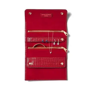 ASPINAL OF LONDON Travel Jewellery Roll - Red