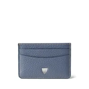 ASPINAL OF LONDON Slim Credit Card Holder In Bell Pebble - Blue