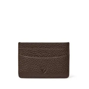 ASPINAL OF LONDON Slim Credit Card Holder In Chocolate Pebble - Brown