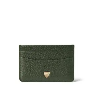 ASPINAL OF LONDON Slim Credit Card Holder In Pebble - Green