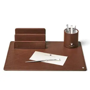 ASPINAL OF LONDON Letter Rack In Pebble - Brown