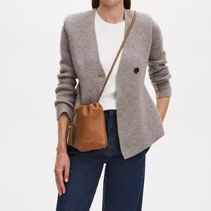 ASPINAL OF LONDON Soho Crossbody Pouch In Moleskin Woven Leather - Tan