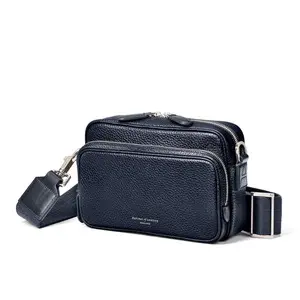 ASPINAL OF LONDON Reporter East West Messenger Bag - Blue