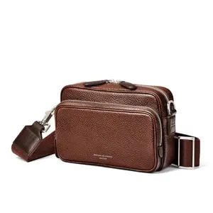 ASPINAL OF LONDON Reporter East West Messenger Bag - Brown