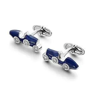 ASPINAL OF LONDON Sterling & Enamel Classic Car Cufflinks - Blue