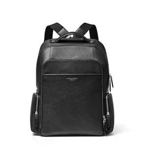 ASPINAL OF LONDON Zipped Leather Backpack - Black