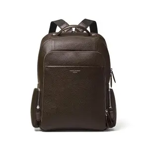 ASPINAL OF LONDON Zipped Leather Backpack - Brown