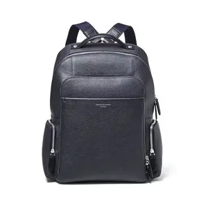 ASPINAL OF LONDON Zipped Leather Backpack - Navy