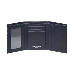 ASPINAL OF LONDON Trifold Wallet In Pebble - Navy