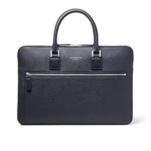 ASPINAL OF LONDON Connaught Folio In Tobacco Pebble - Blue