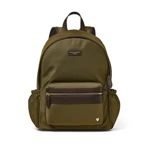 ASPINAL OF LONDON Khaki Leather-trim Nylon Canvas Backpack - Green