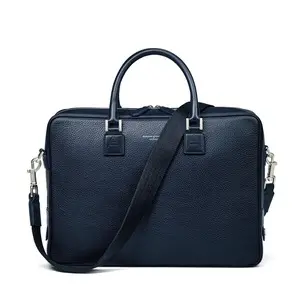 ASPINAL OF LONDON Leather Laptop Briefcase Bag - Blue