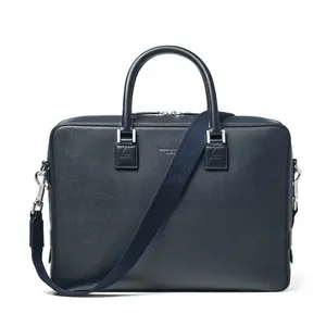 ASPINAL OF LONDON Leather Laptop Briefcase Bag - Blue