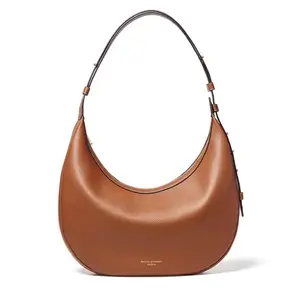 ASPINAL OF LONDON Soho Crescent Woven Leather Bag - Tan