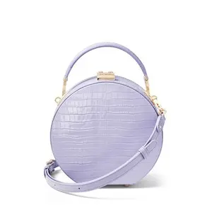 ASPINAL OF LONDON Patent Croc Hat Box Bag - Purple