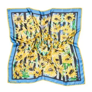 ASPINAL OF LONDON Sunflower Silk Scarf #standwithukraine - Blue/yellow