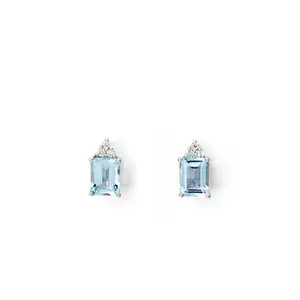 ASPINAL OF LONDON Iris Aquamarine And Diamond Stud Earrings