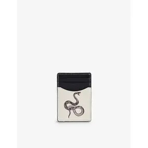 DUKE + DEXTER Snake Printed Leather Card Holder - Multi