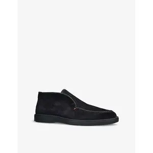 Santoni Detroit Chunky-sole Suede Loafers - Navy