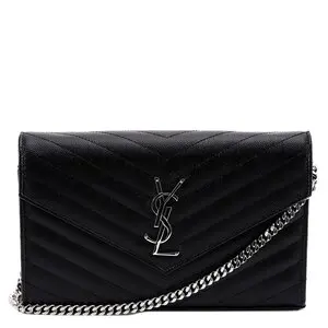 Saint Laurent Monogram Chain Wallet Black