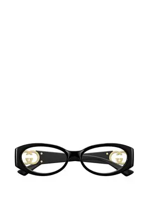 Gucci Gucci Eyewear Oval Frame Glasses - Black