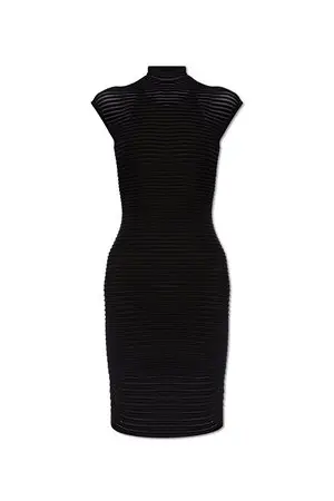 Alaïa Alaïa Striped Cut-Out Dress - Black