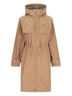 Burberry Burberry Charminster Hooded Coat - Brown