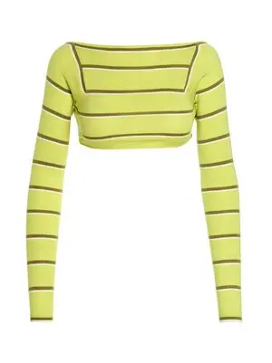 Emilio Pucci Emilio Pucci Striped Long-Sleeved Cropped Top - Multi