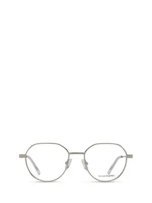 Alexander McQueen Alexander McQueen Eyewear Round Frame Eyeglasses - Silver