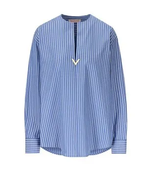 Valentino Garavani Valentino Logo Plaque Striped Shirt - Multi