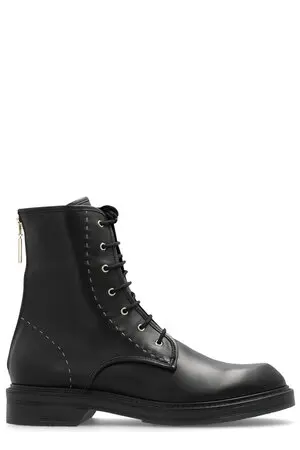 Max Mara Max Mara Round Toe Combat Boots - Black
