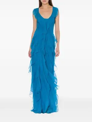 Alberta Ferretti Ruffled Gown